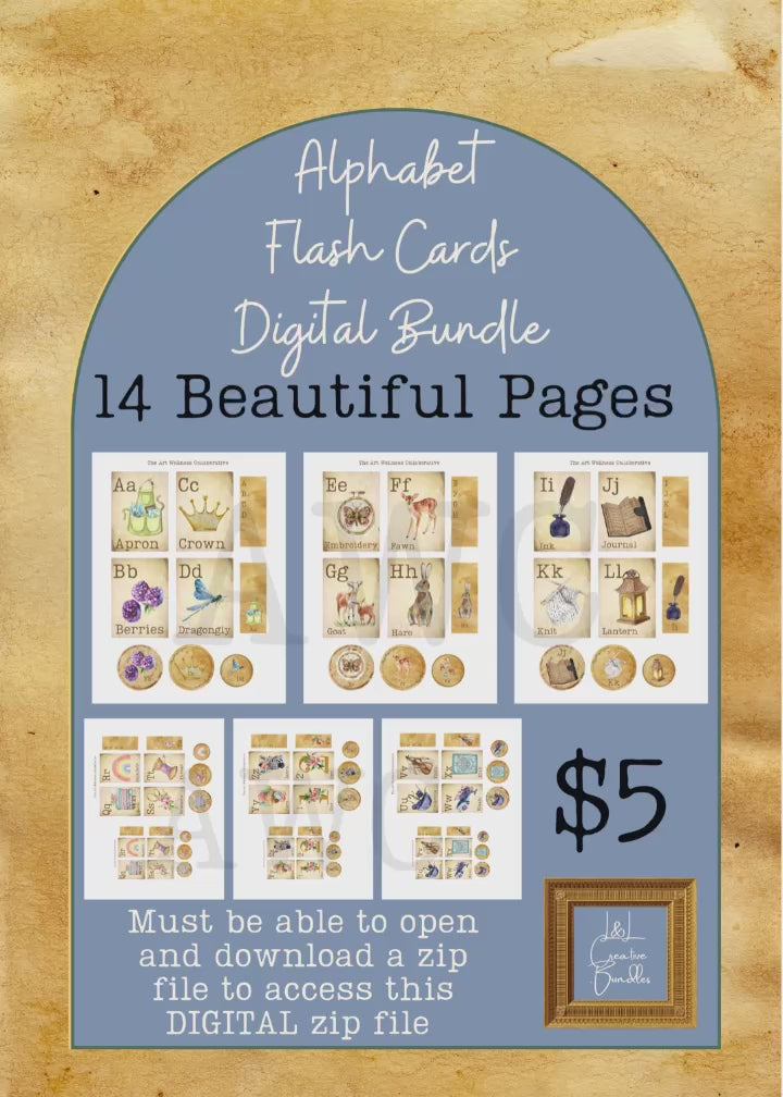 Alphabet Flash Cards Digital Bundle – Art Wellness Marketplace
