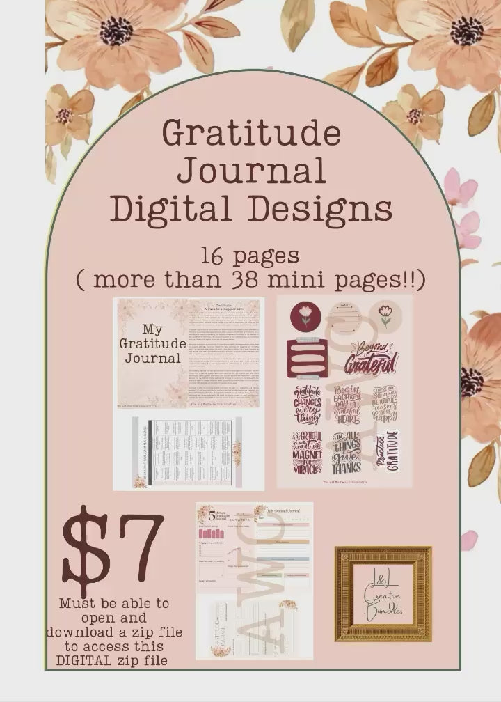 Gratitude Journal Digital Designs – Art Wellness Marketplace