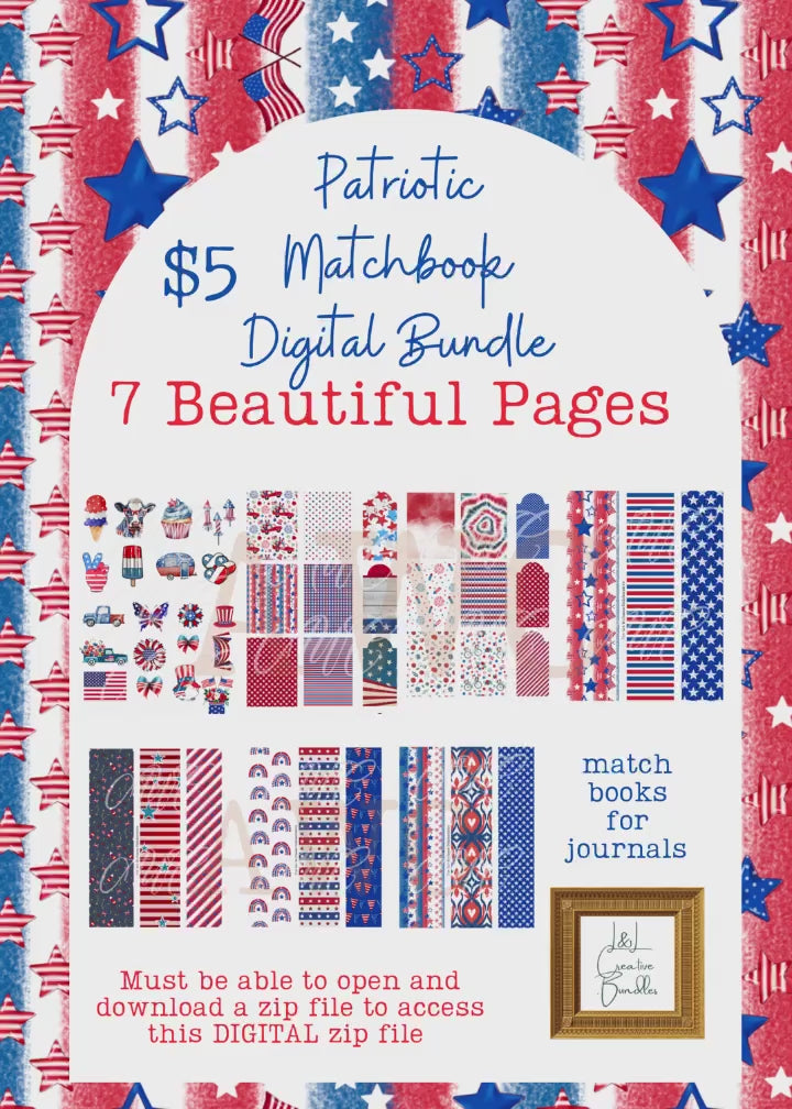 Patriotic Matchbook Digital Bundle – Art Wellness Marketplace